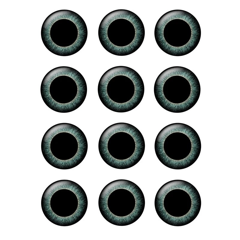 Стеклянные кабошоны Surerodi 14 мм, 12 пар Черный, 22