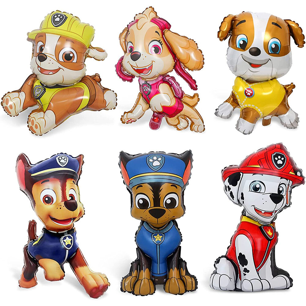 6 Штук Paw Patrol Фольгированные Воздушные Шары Для Украшения Вечеринки Принадлежности Для Вечеринок Для Детей