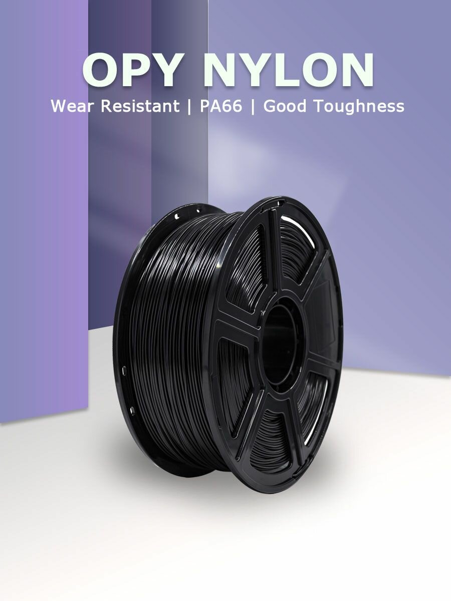 Нейлоновая нить OPY 1,75 мм для 3D-печати, полиамид прочный, износостойкий, гибкий, черный 1 кг, подходит для Makerbot, Ultimaker, Prusa, Raise3D и других FDM-принтеров