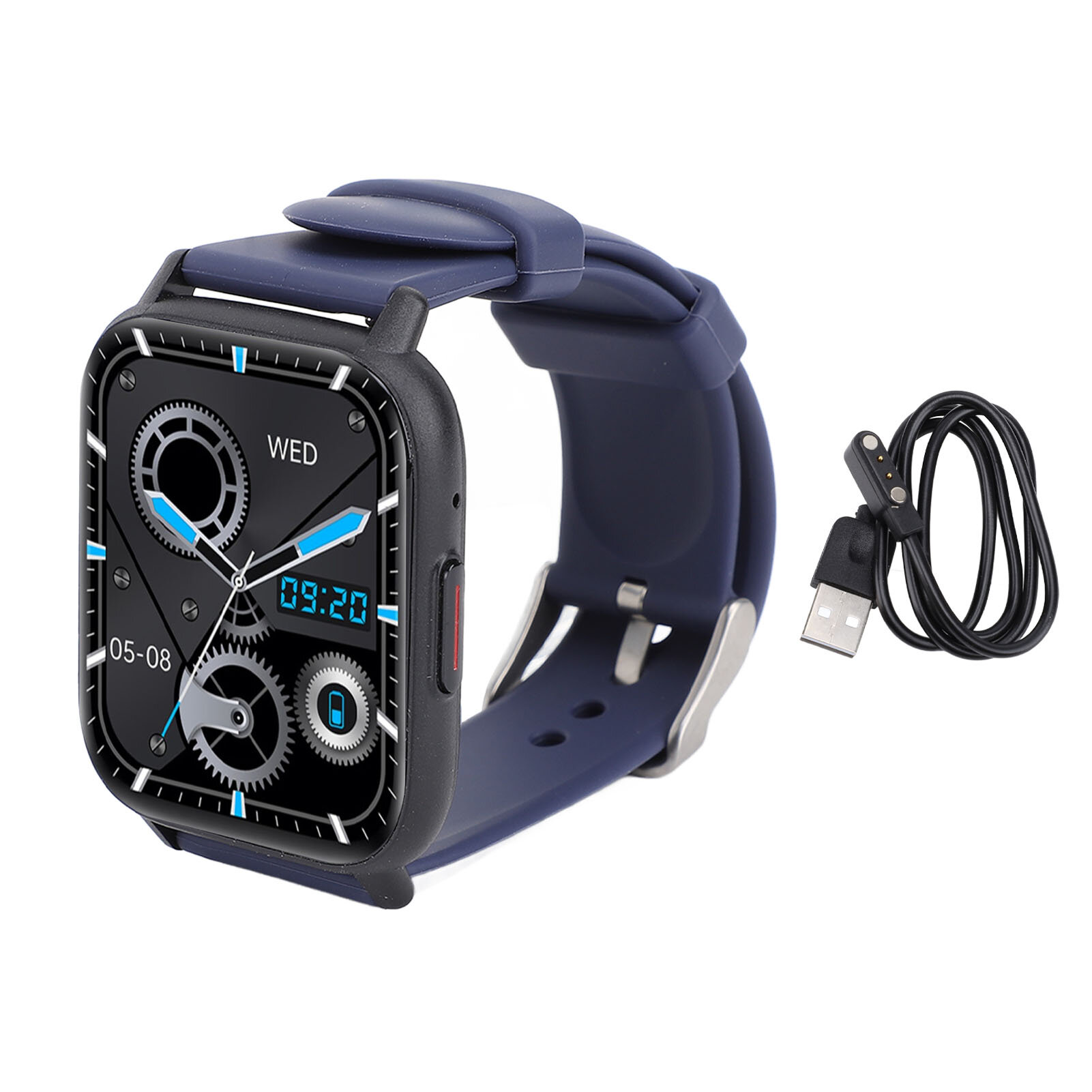 Smart Watch Fitness Tracker 1.85in Полный сенсорный цвет экрана IP67 Водостойкие спортивные интеллектуальные часы для Android для Android для Gloryfit App Blue