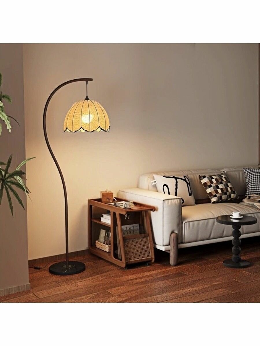 Винтажный напольный торшер в стиле Рыболовная лампа с регулируемой стойкой