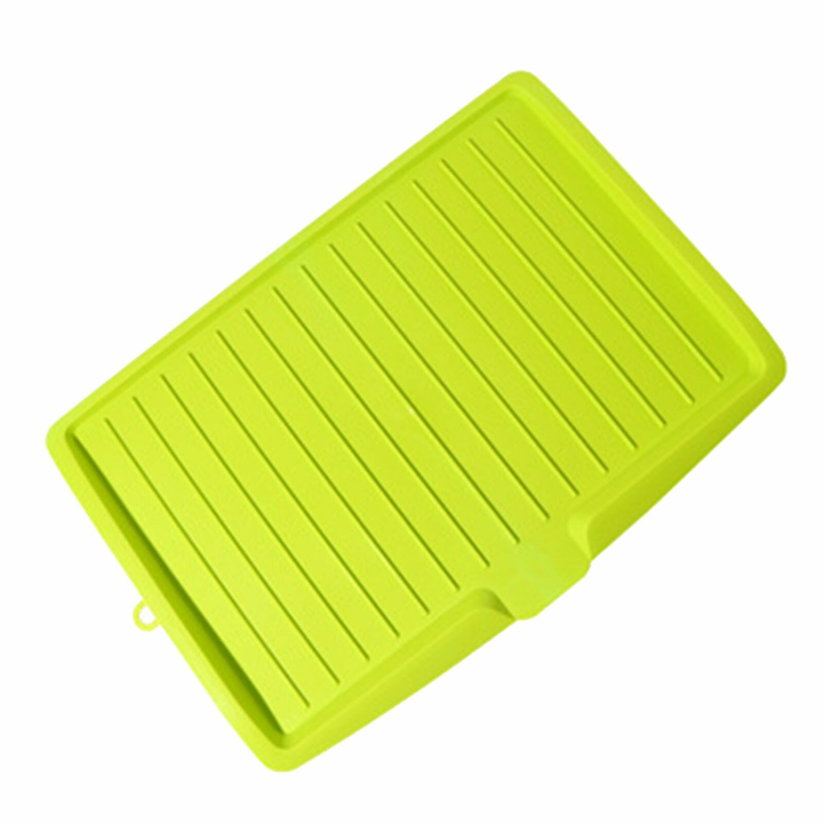 Прямоугольная зеленая пластиковая доска для сушки посуды, универсальный кухонный поддон для сушки столовых приборов, фруктов, овощей, компактный дизайн