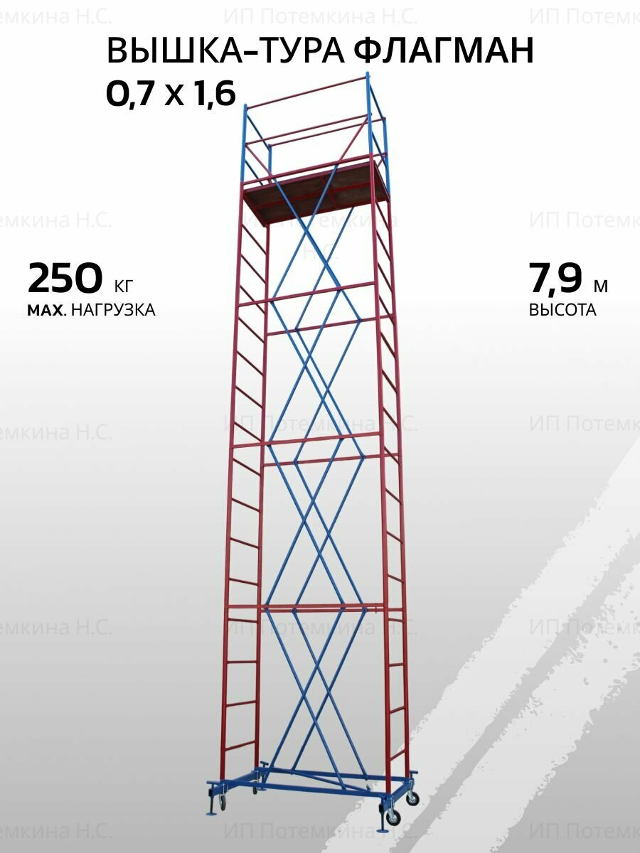 Вышка-тура флагман 0.7x1.6x7,9м 4 секции