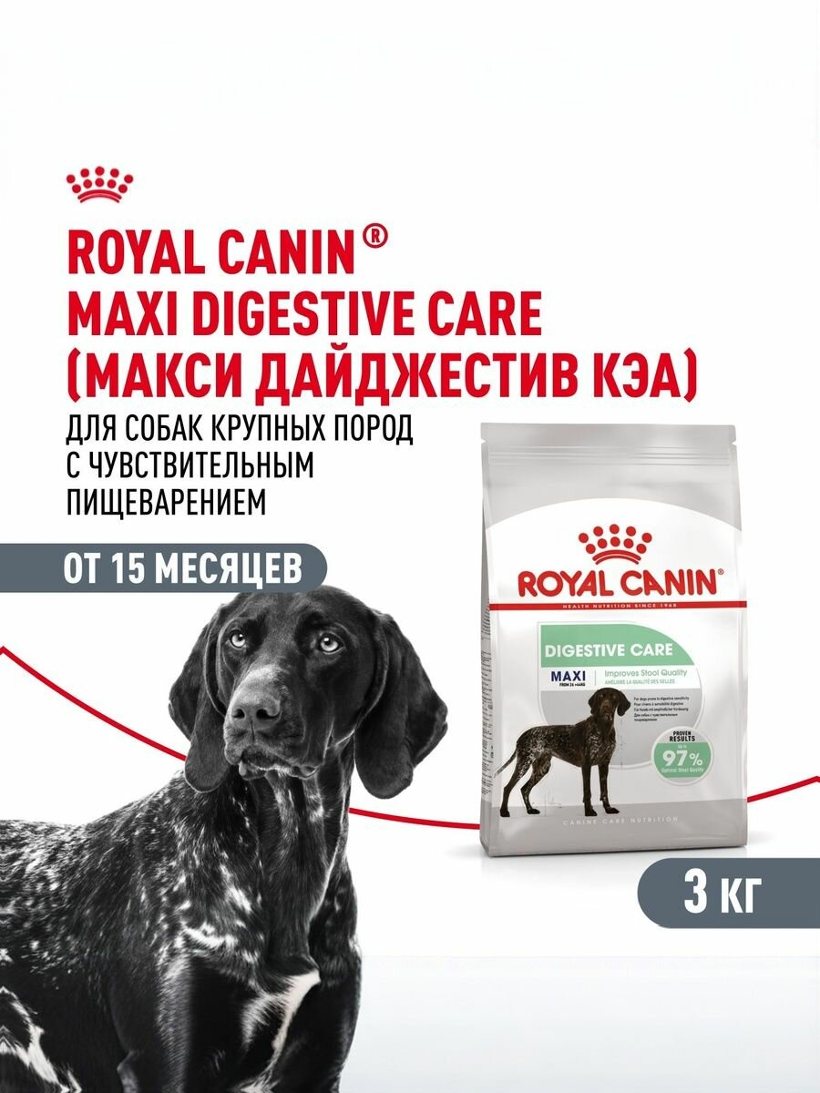 Royal Canin Maxi Digestive Care - Сухой корм для собак крупных пород с чувствительным пищеварением (3 кг)