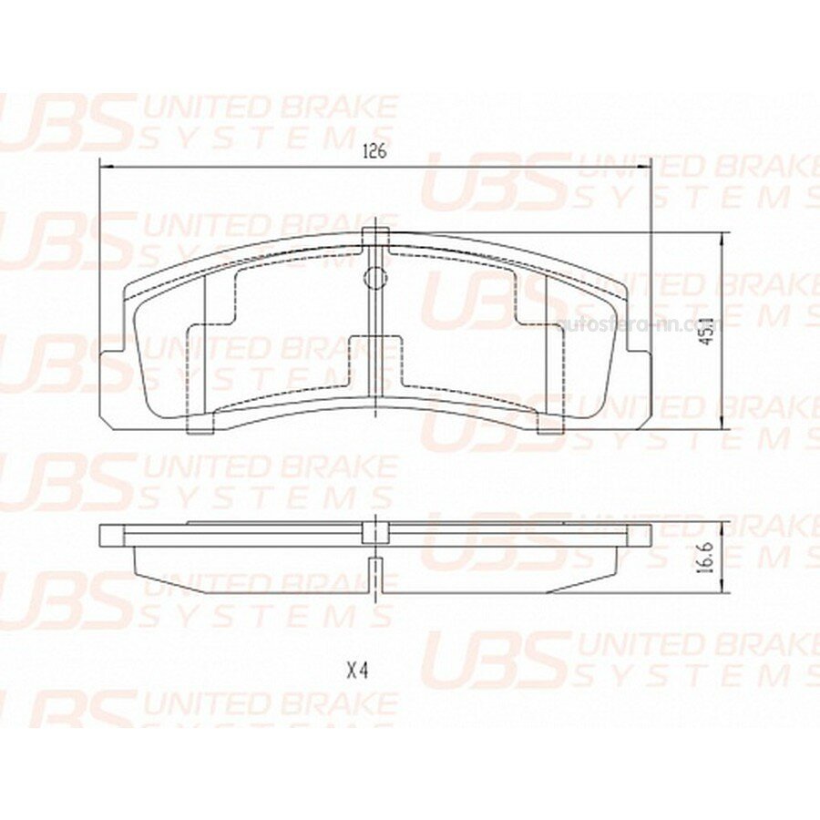 UBS B1105003 колодки тормозные дисковые перед