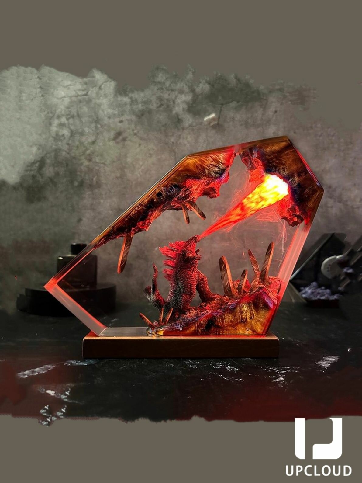 Эпоксидная смола/диорама/UPCLOUD+ многоцветная полимерная лампа8*5 дюймов