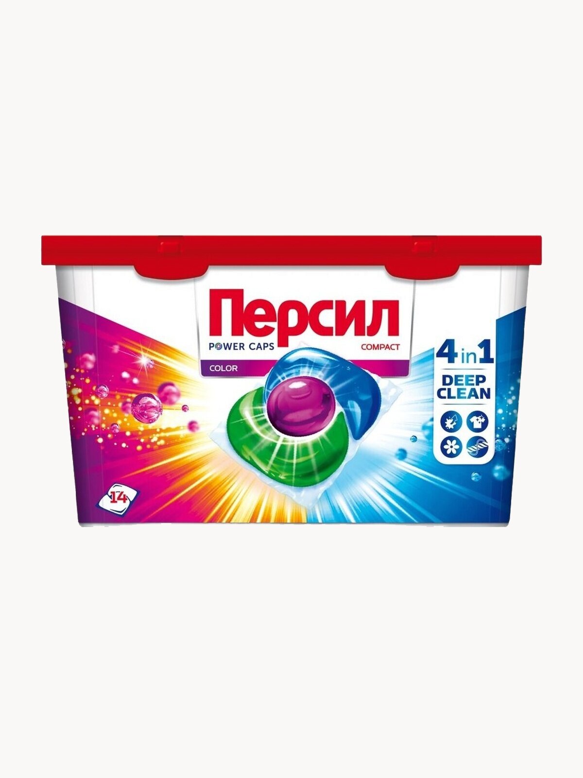 Капсулы для стирки Персил Колор, 14 капсул, средство для стирки