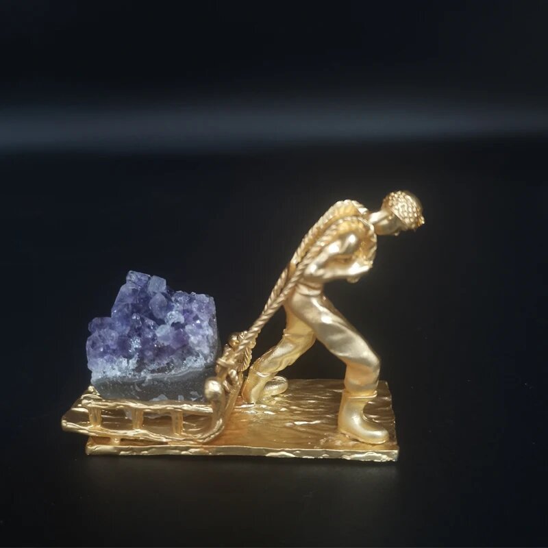 Фигурка шахтер JIUAN с кристаллами J