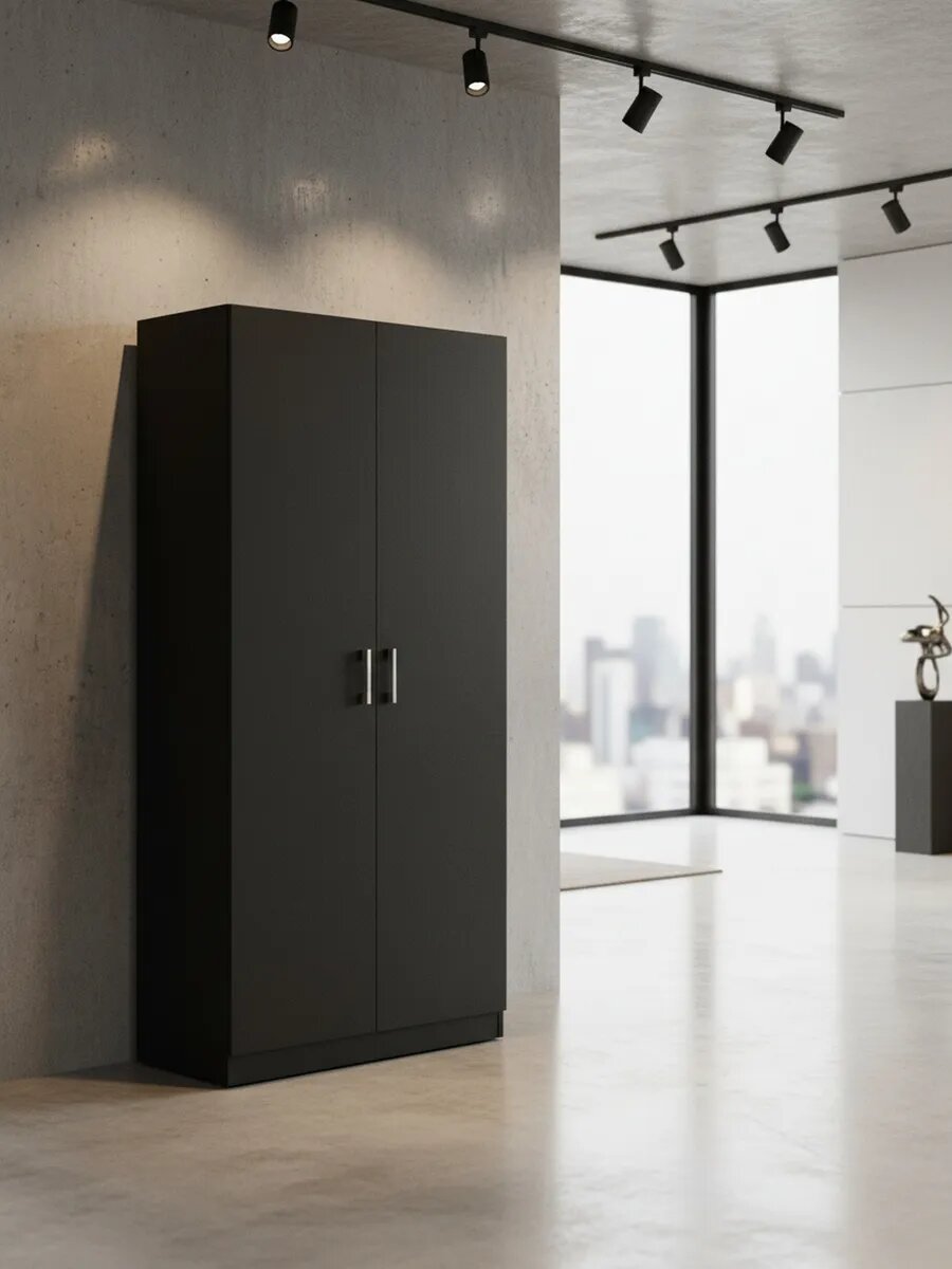 Для одежды шкаф FRESTER с полками распашной в спальню деревянный, от производителя