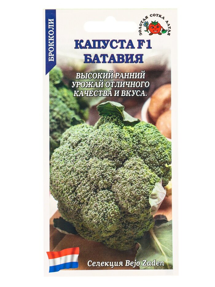 Семена Капуста брокколи Батавия F1 /Сотка/ 10шт/ 0,7-1,2кг ( до 1,5кг)/*1500 10942169