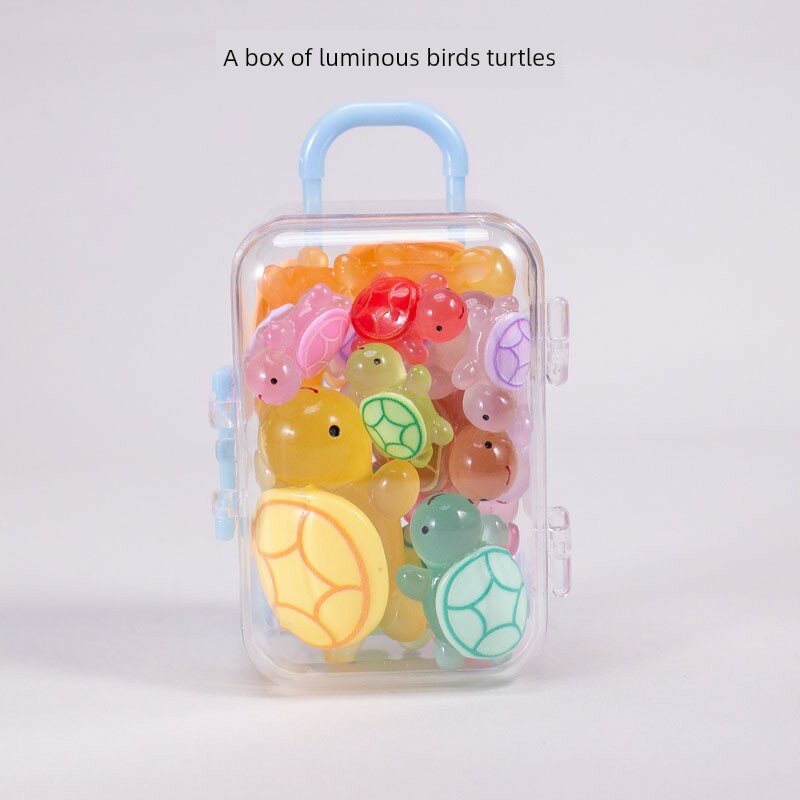 Миниатюрная светящаяся в темноте игрушка-черепаха, светящаяся детская игрушка для ролевых игр, красочная маленькая