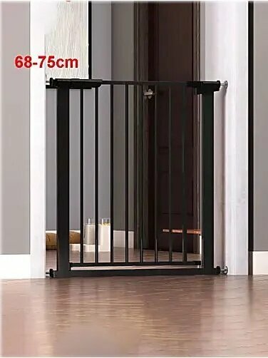 Детские защитные ворота, сталь с ABS, ширина 68-82 см, автоматическое закрывание