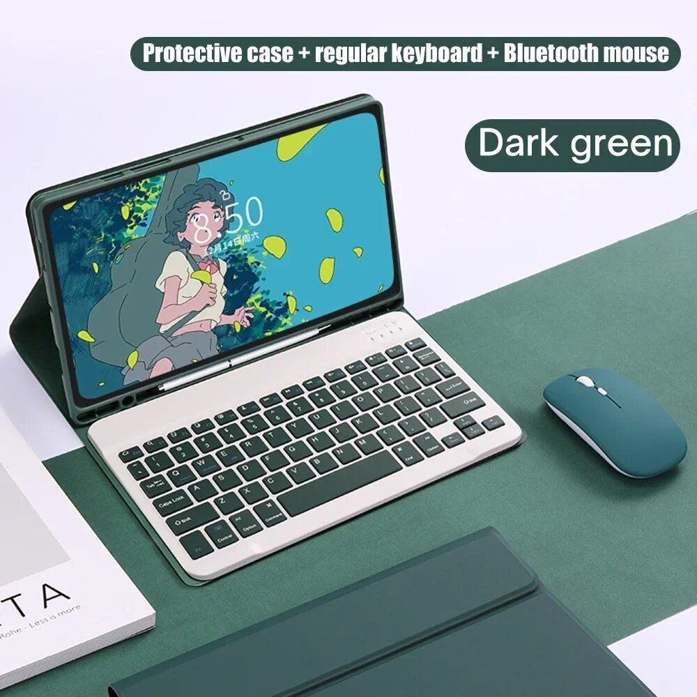 Чехол с клавиатурой DANYCASE для Samsung Galaxy Tab A9 Plus Tab A9 Plus, Dark Green