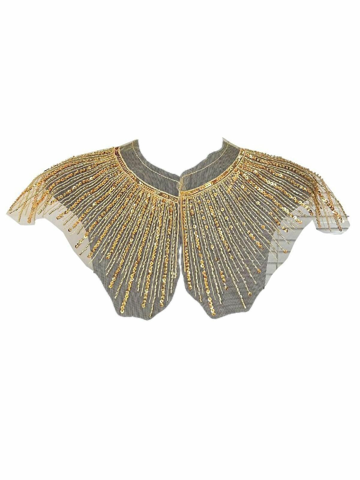 Декоративные аппликации с пайетками для воротников