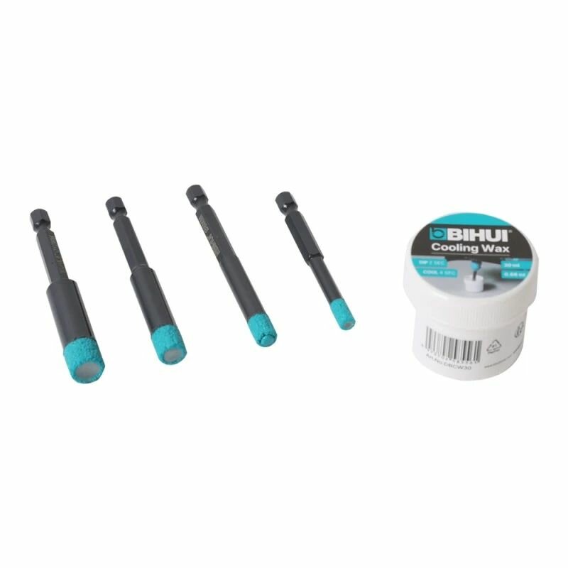 Набор алмазных коронок BIHUI (5 предметов) на дрель (шуруповерт), d6/8/10/12мм, арт. DBDQK5