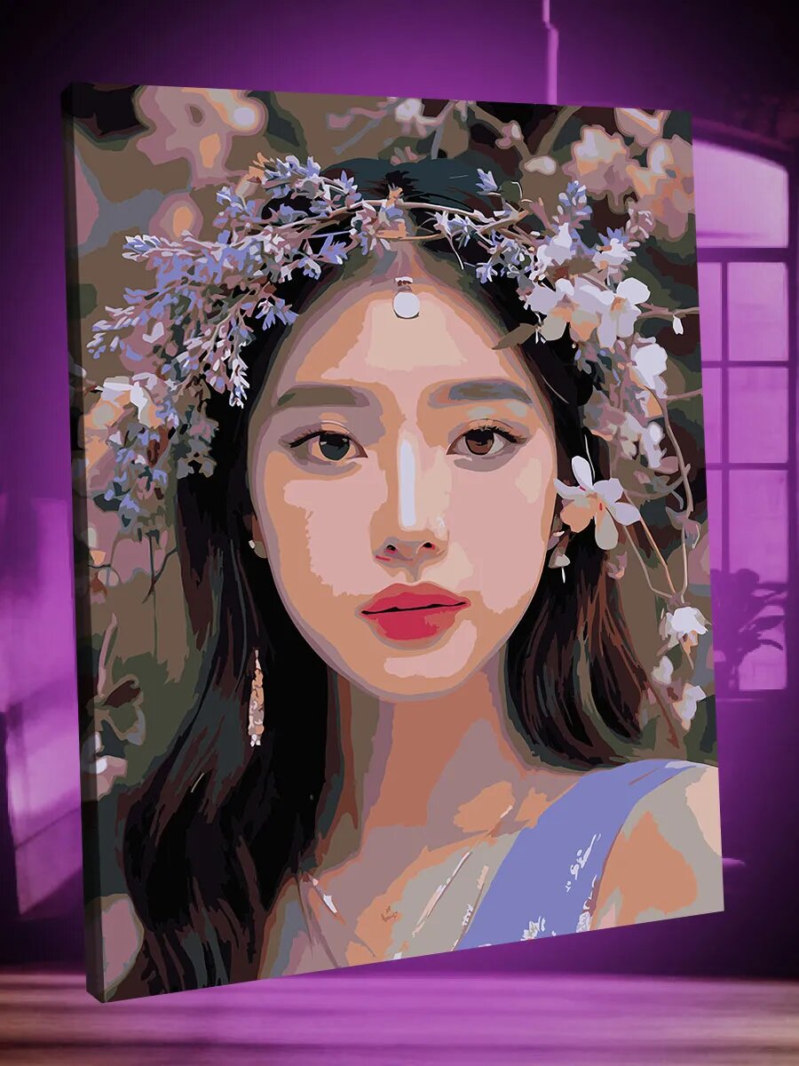 Картина по номерам Портрет девушки в венке