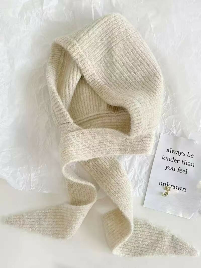 Балаклава красная шапка Баотоу теплая ветронепроницаемая защитная шапка для ушей шарф встроенный маленький цветок вязаная шерстяная шапка