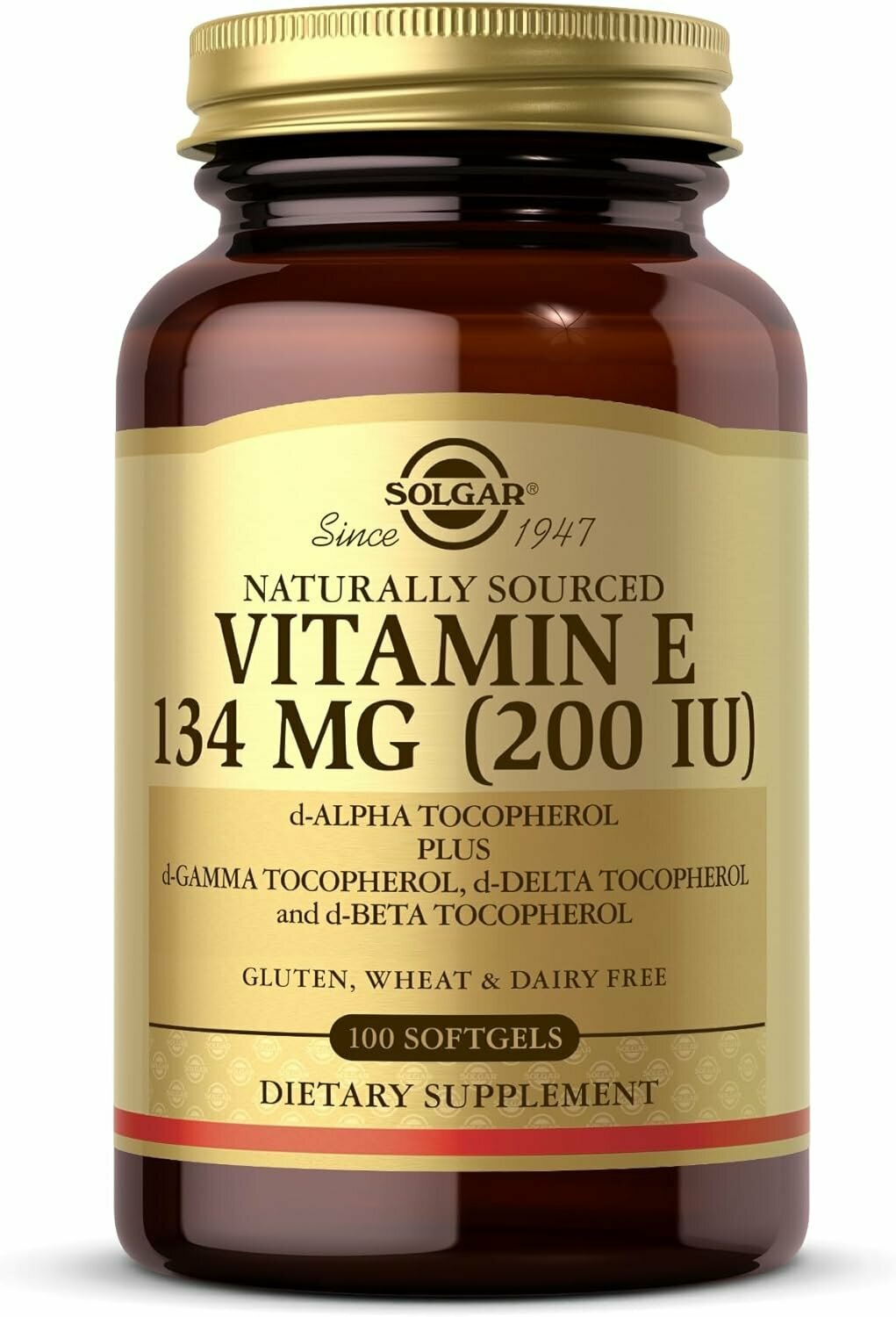 Витамин Е, Solgar, Vitamin E 200 ME d-alpha, gamma, delta, beta, д-альфа, гамма, дельта, бета, 134 мг, 100 шт.