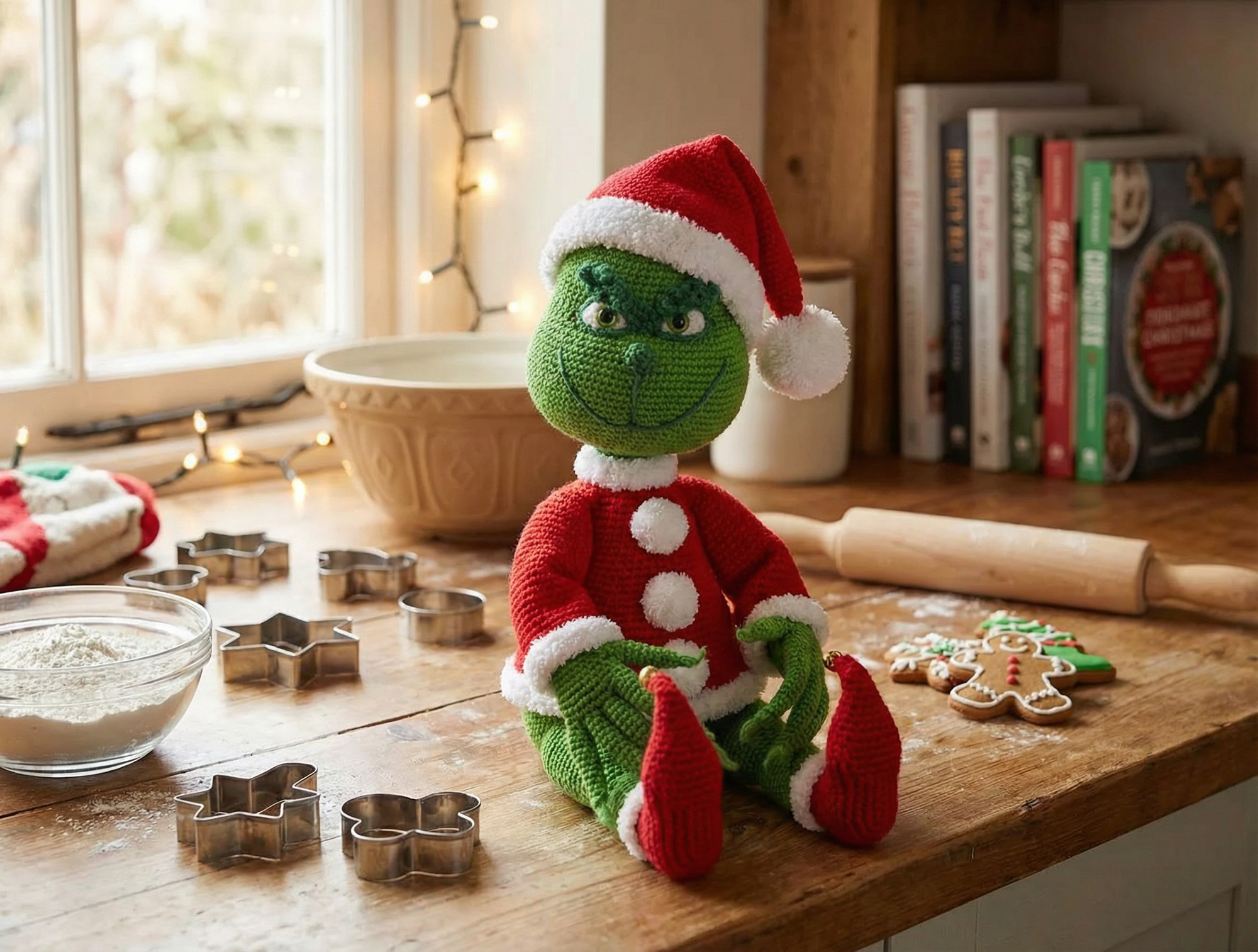 Схема вязания крючком Гринч, амигуруми для рукоделия, подарок на Новый Год