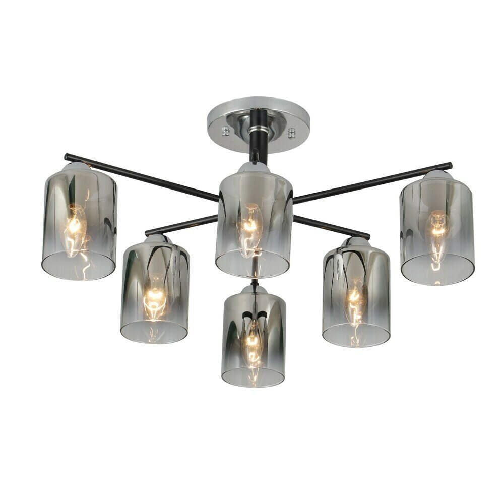 Люстра потолочная Schaffner Risorse E27 240 Вт 20 кв. м (3520-6 CR-BK)