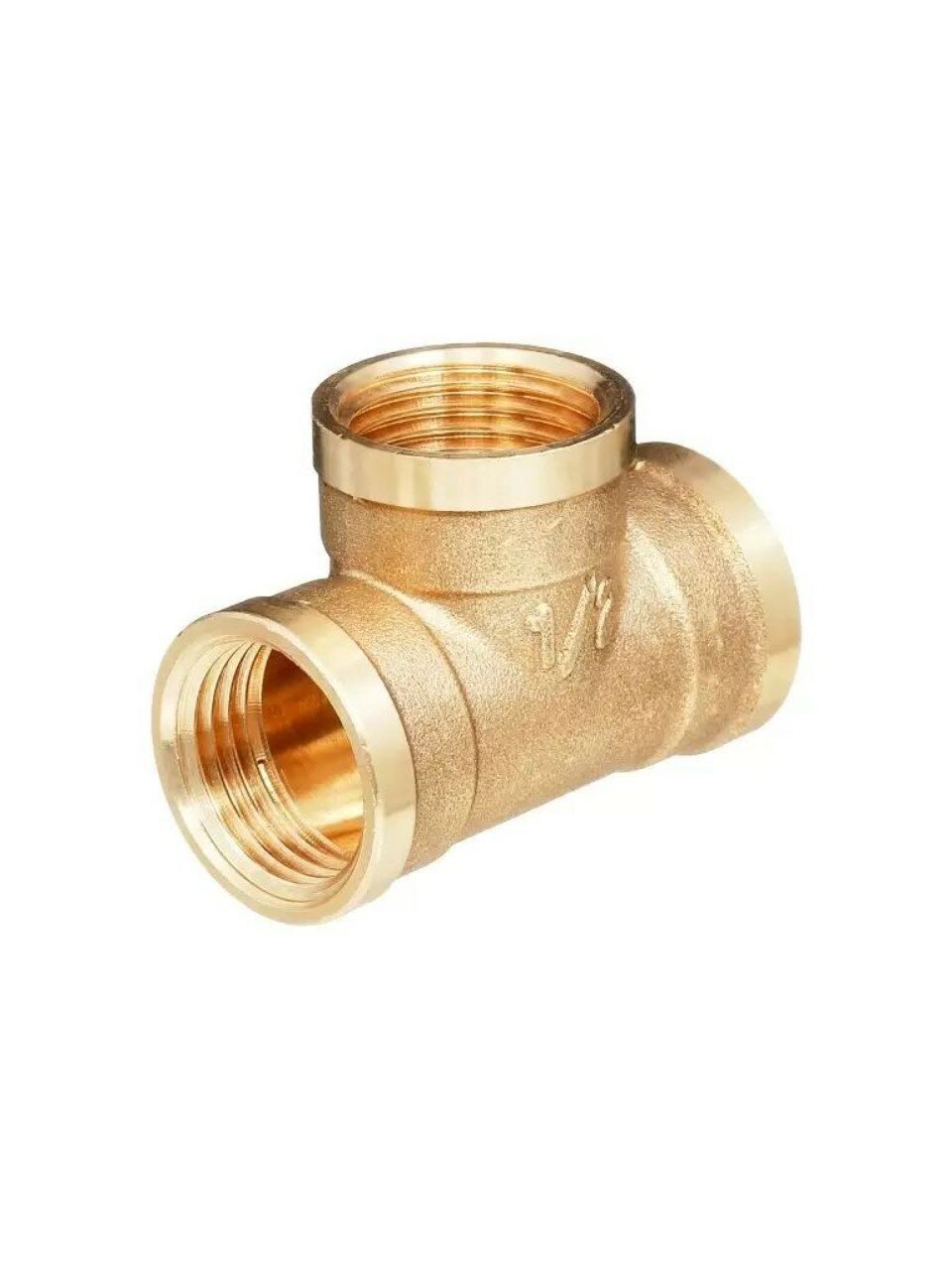Тройник латунный 1/2 дюйма г-г-г БАЗ, фитинг для водоснабжения, Россия