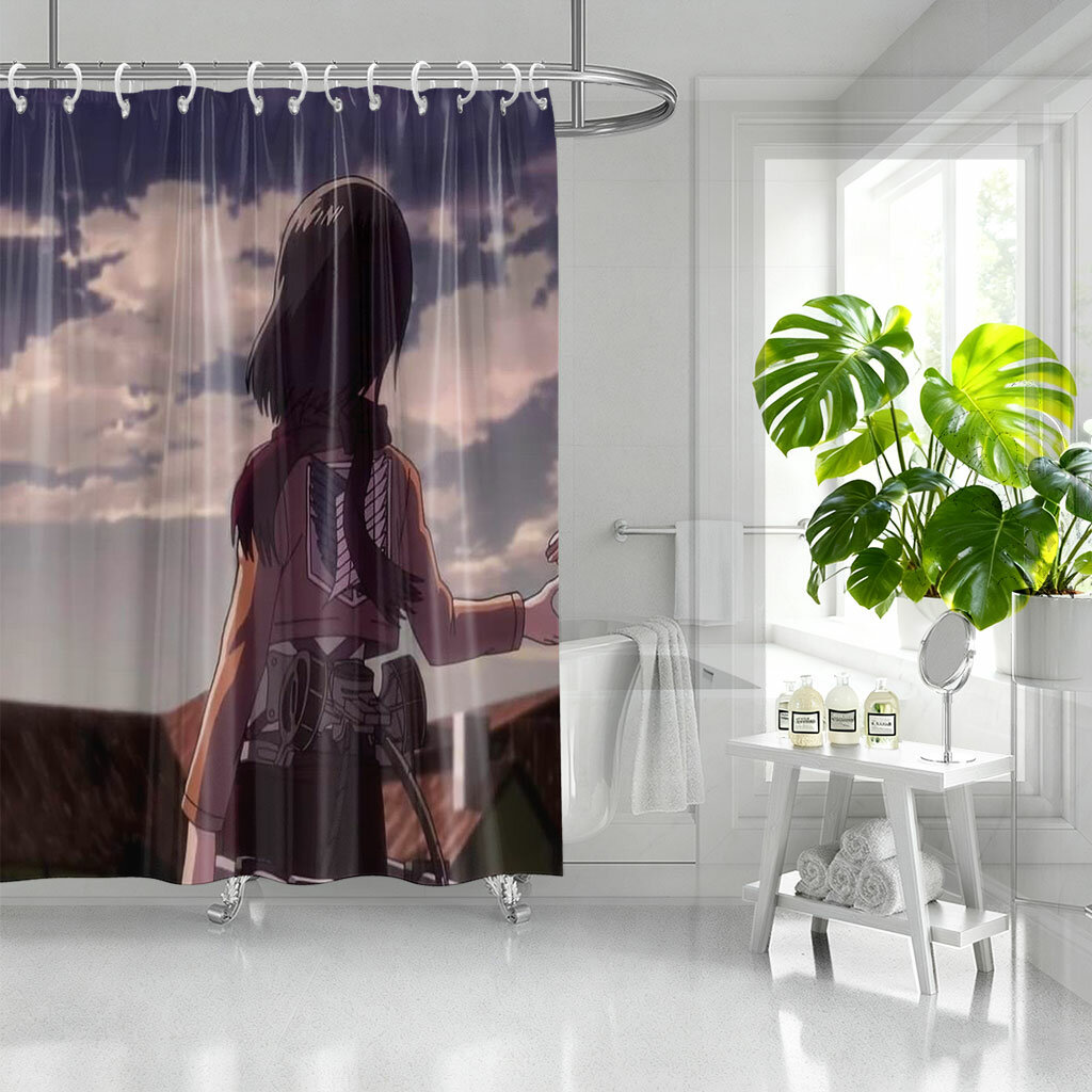 Анимационный принт можно использовать для настройки тканевых занавесок ванной комнаты, высота 180 см, ширина 180 см; Высота 200 см, ширина 200 см, 12 шт, крепкий крюк 161