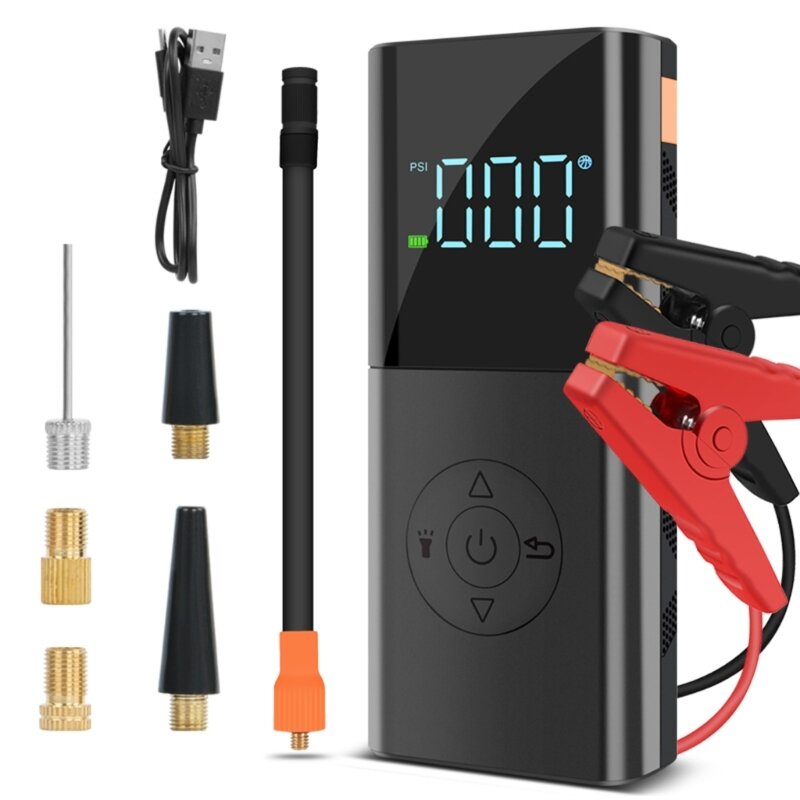 Портативный автомобильный компрессор 10400mAh