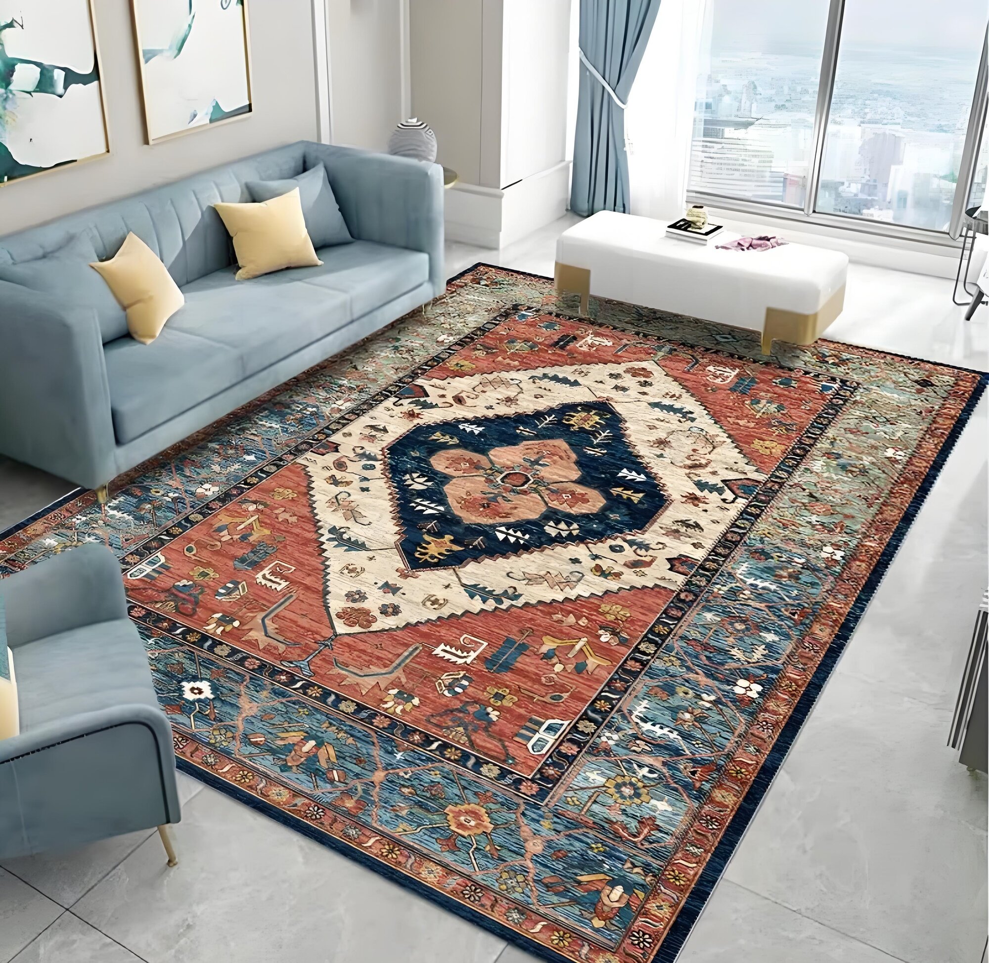 Ковер Персидский ретро-ковер, 300×200 см, Тонкий бархатный стиль