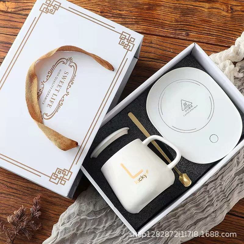 Набор чашек Nuanuan с постоянной температурой: чайник для нагрева воды, керамическая кружка, подарок для передвижения, 1*белый набор чашек с постоянной температурой с USB-вилкой