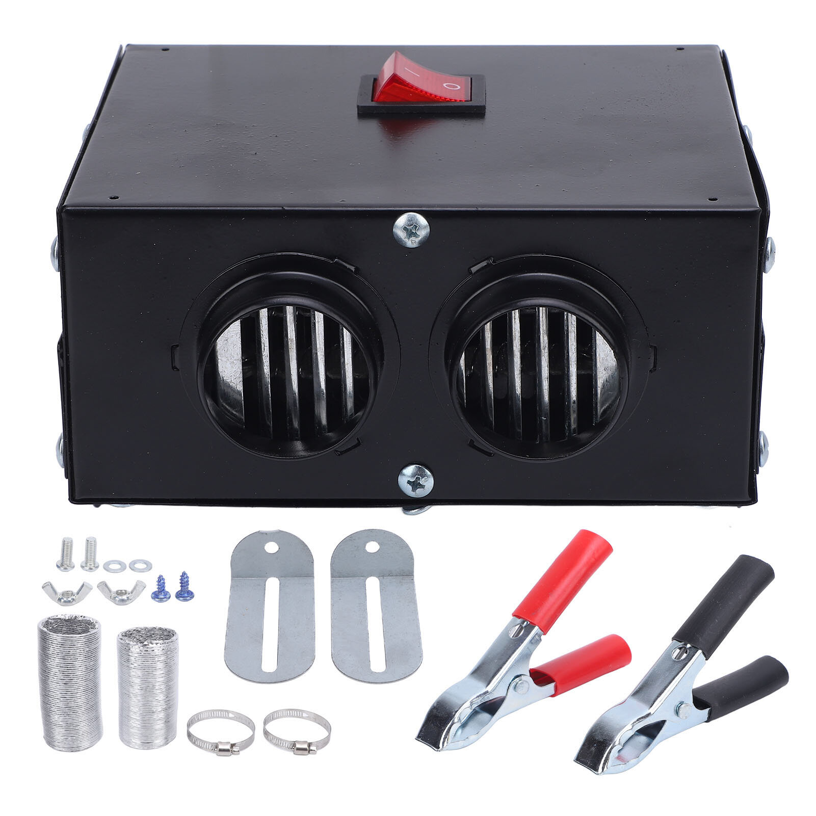 Автомобильный обогреватель с двумя отверстиями, 12 В, 600 Вт, портативный, компактный, электрический, для размораживания лобового стекла, для грузовых автомобилей и автомобилей в зимнее время.