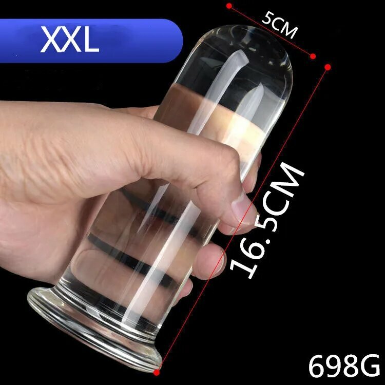 Огромная стеклянная Анальная пробка, анальная секс-игрушка, твердый пирекс, прозрачный A style XXL