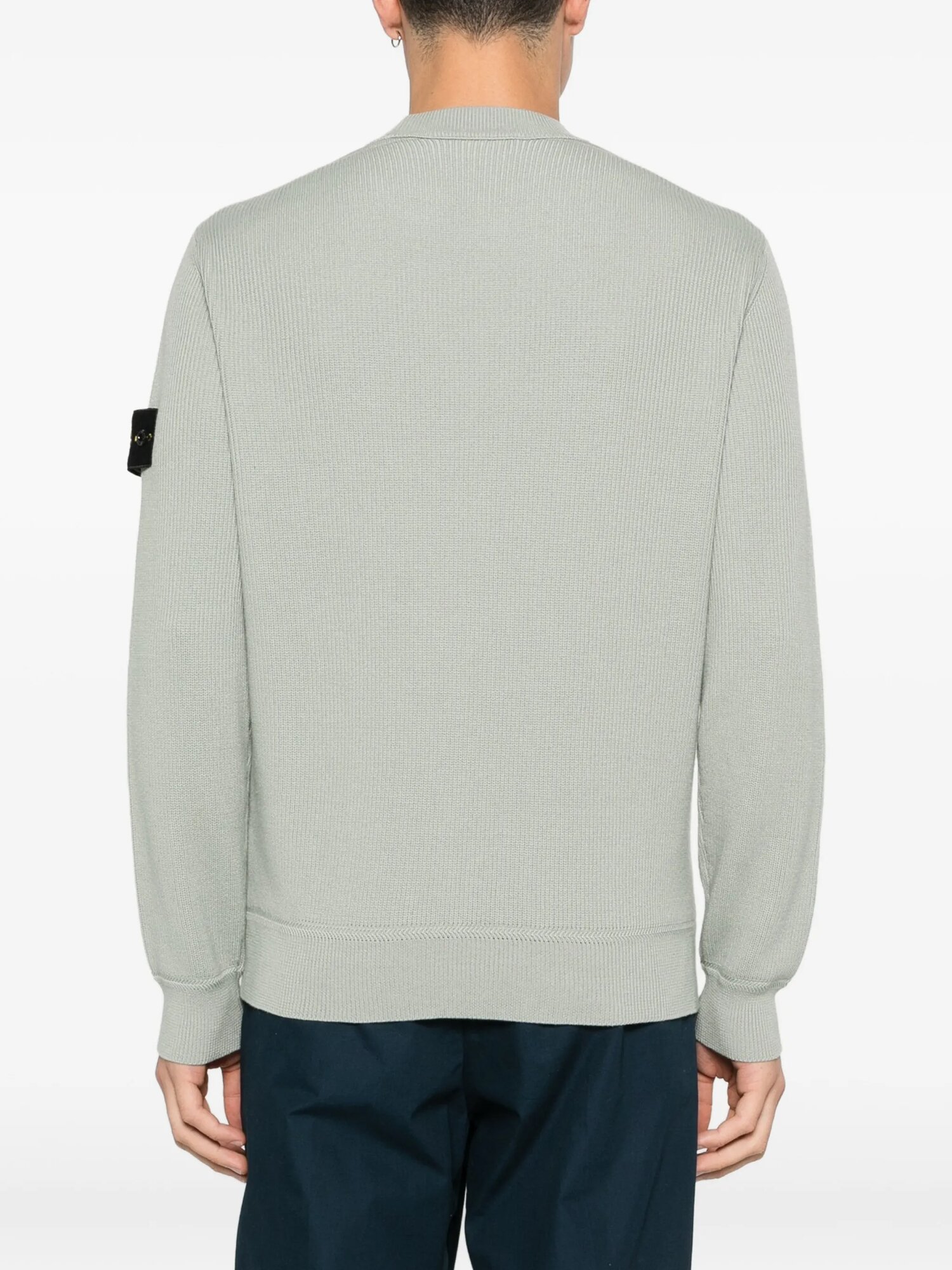 Свитер Stone Island Ribbed crew-neck sweater, размер XL, , зеленый, — фото 1