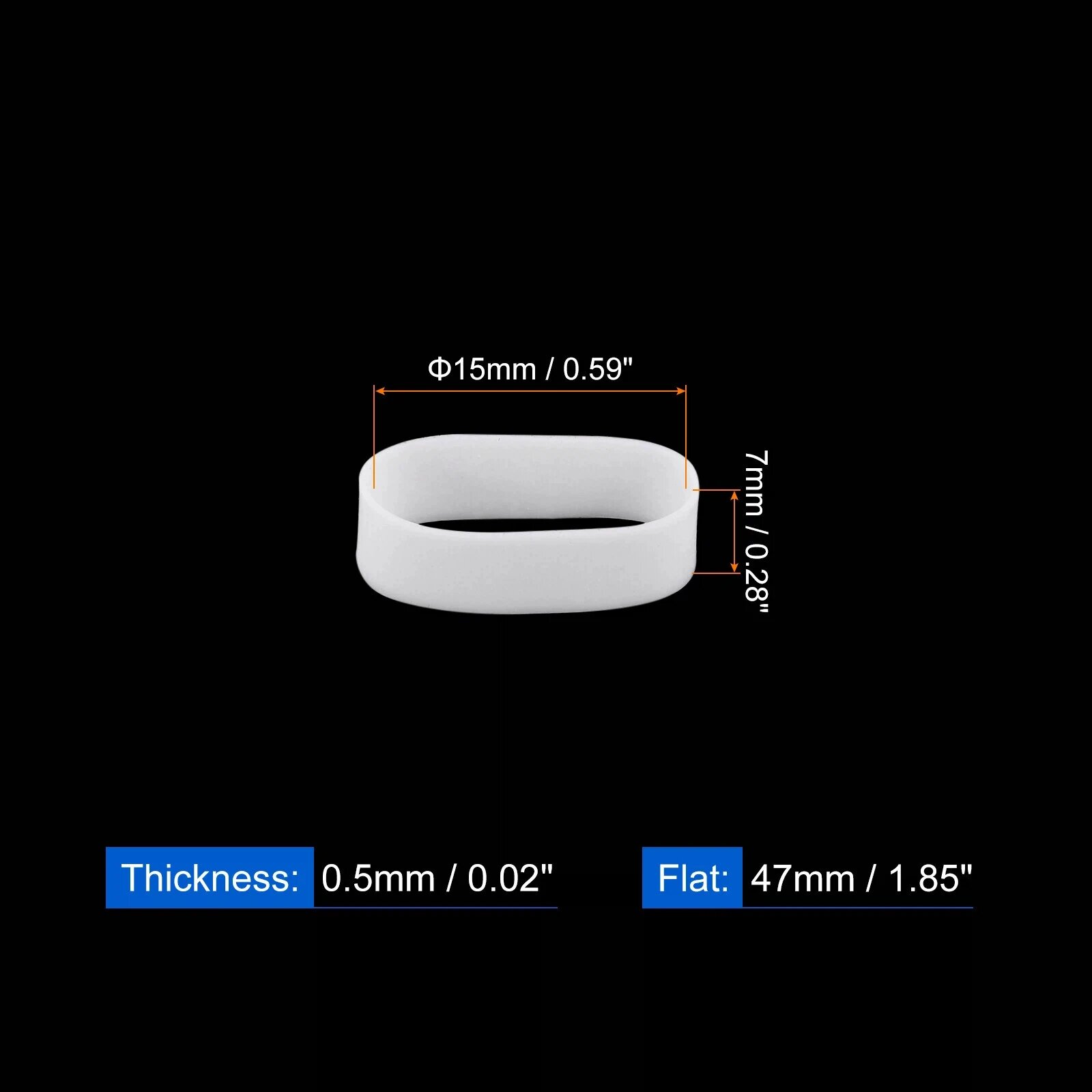 Силиконовые кабельные стяжки 15x7mm, White, 50pcs
