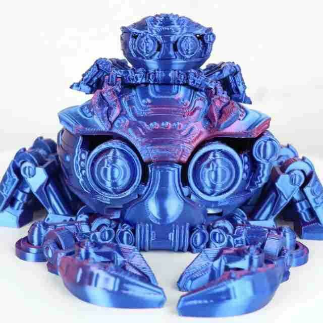 3D-печать механическая крабовая игрушка с подвижными конечностями, градиентный синий краб и крабёнок в комплекте,