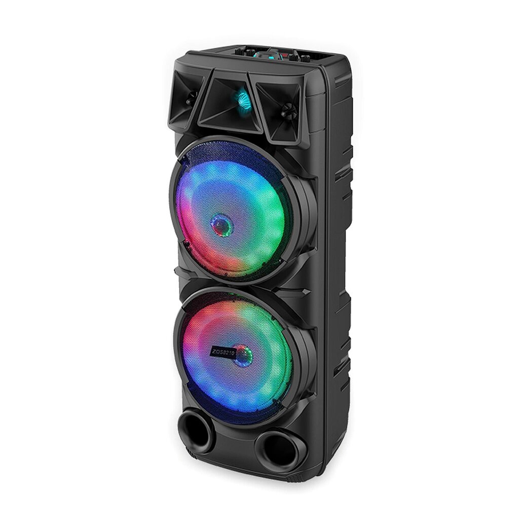 Большая беспроводная портативная Bluetooth колонка 8210, Светомузыка, Караоке, LED подсветка, 4500 mAh, AUX, USB, Черный