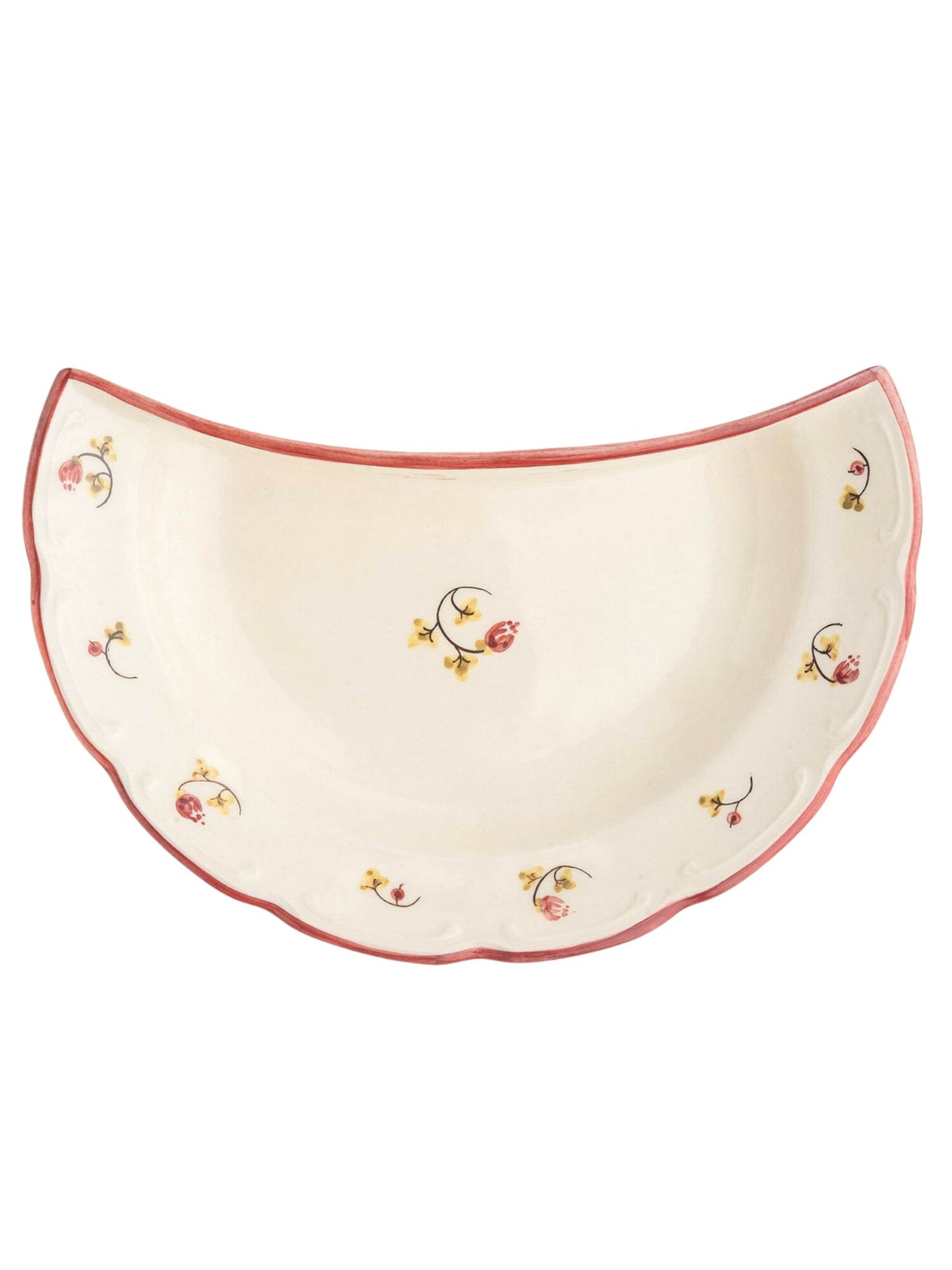 Тарелка-полумесяц Дымов Керамика Шиповник, 24.5х14 см, керамика