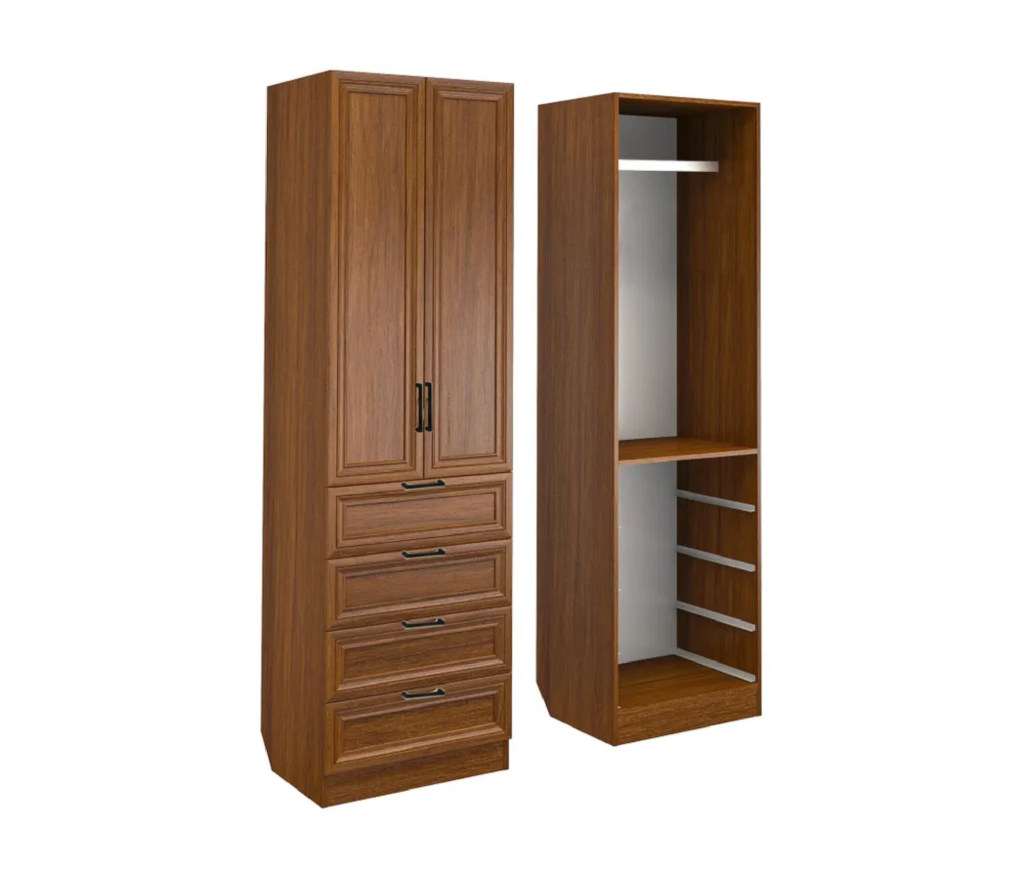 Шкаф распашной, гардероб, шкаф для одежды ШК 2/7 60/210/52 см Орех