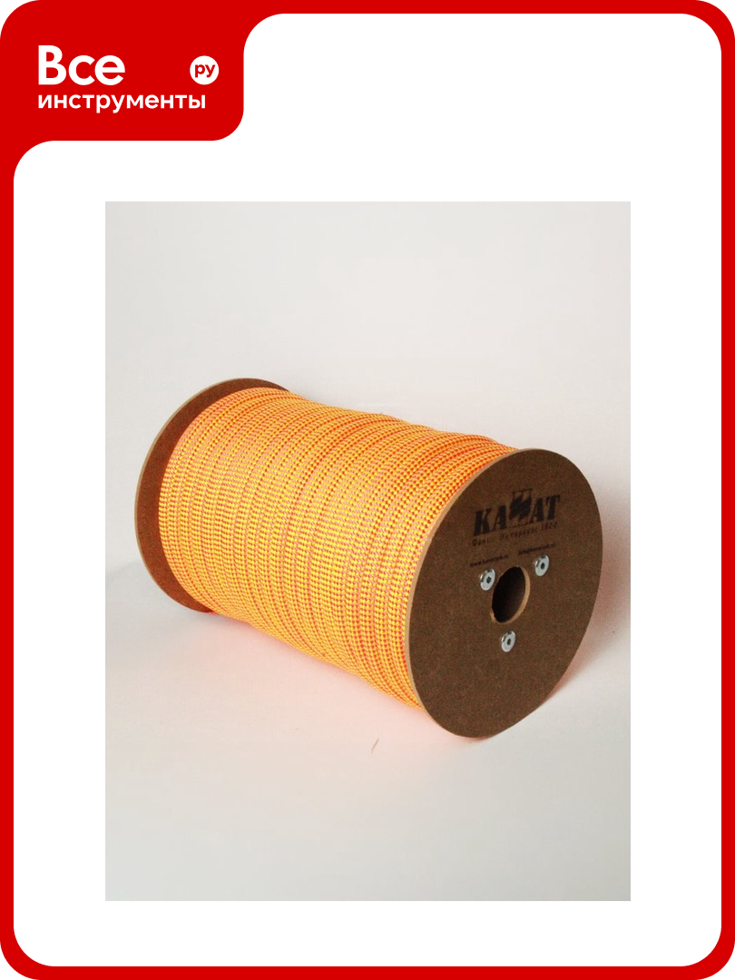 Веревка страховочно-спасательная ОАО канат "ЭЛЬБРУС" ø12мм, 100м, цветная, оплётка из кручёных нитей, статическая с сердечником низкого растяжения, 1010480012Э100