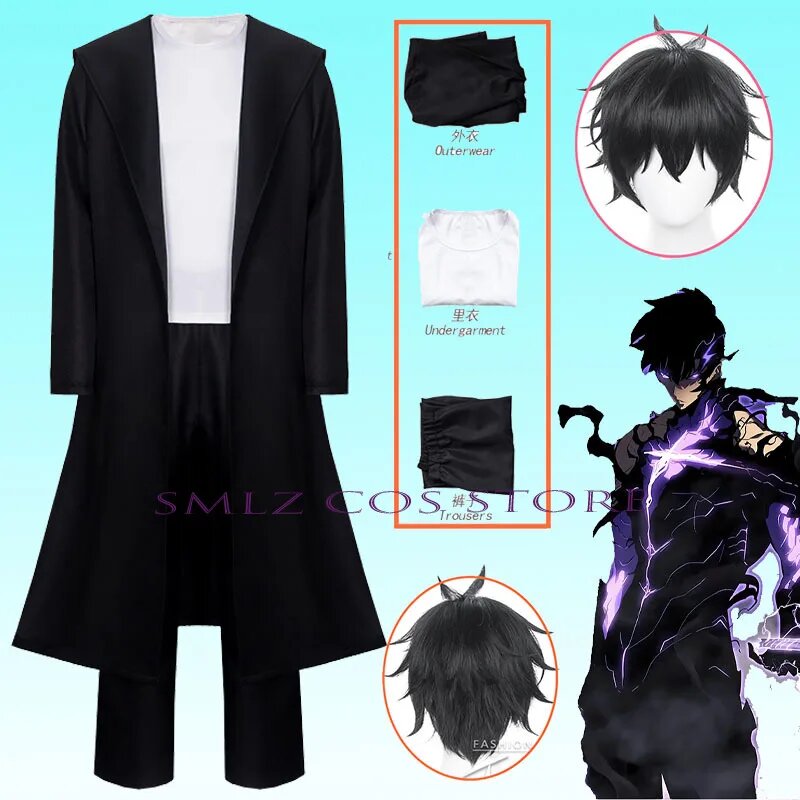 Косплей костюм Knight Killer Sung Jin-woo XXL, set and wig