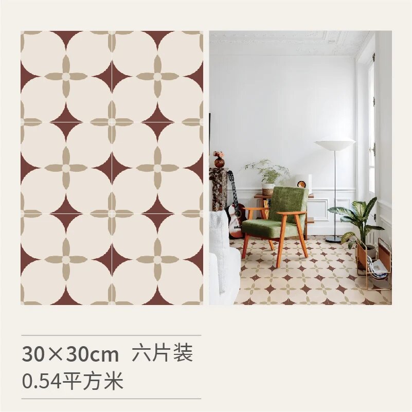 Виниловые наклейки на пол в средиземноморском стиле, 6 шт. FT042XL