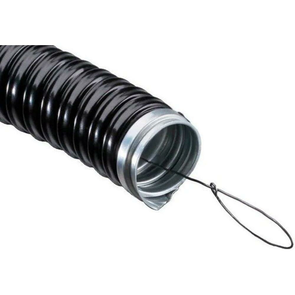 Металлорукав в ПВХ изоляции с протяжкой урал ПАК РЗ-Ц-П нг 12мм черный (20) МР-1201012-020