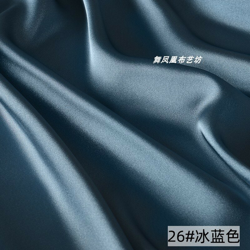 Однотонная высококачественная имитация ацетатного атласа, имитация шелкового пальто, драпированная блестящая ткань для платьев и блузок