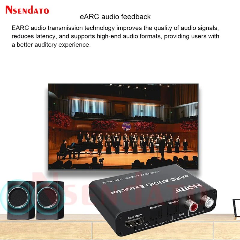 Аудиоэкстрактор HDMI eARC/ARC Nsendato — фото 1