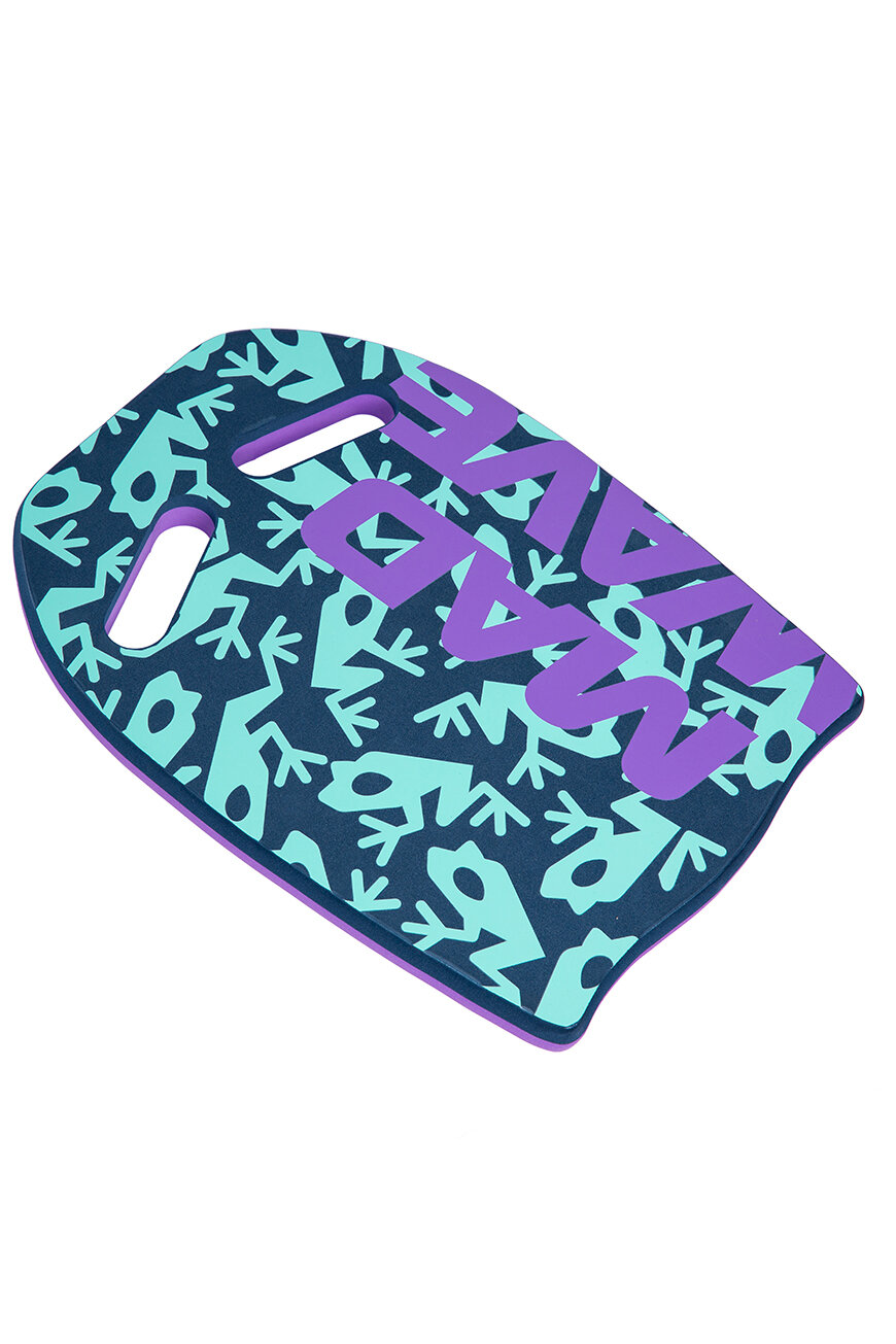 Доска для плавания MAD WAVE Kickboard Ergo Printed, 28х41х3см, цвет фиолетовый