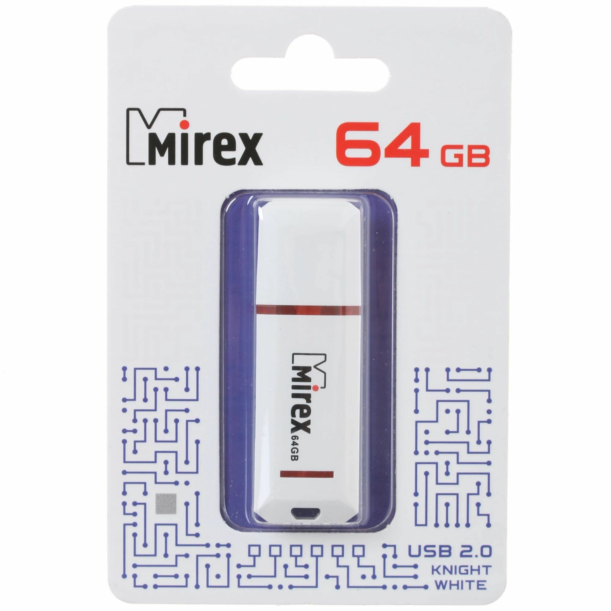 Память USB Flash 64 ГБ MIREX Knight (13600-FMUKWH64) - USB2.0, USB Type-A