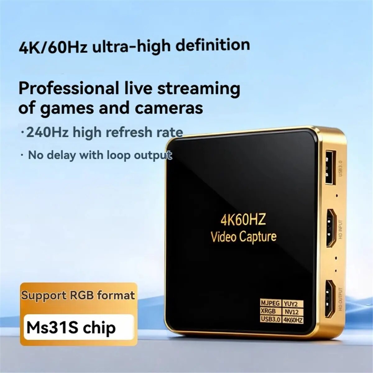 Распродажа - Карта видеозахвата USB 3.0 с разрешением 4K 60 Гц, без задержек, для записи HD-видео с выходом Loop, устройство для прямой трансляции HDTV
