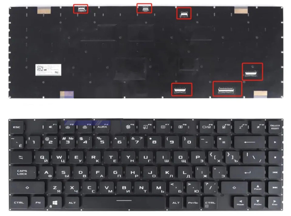 Клавиатура для ноутбука Asus ROG Strix SCAR G533, G533ZS, G533ZM, G533ZX, G533QS, чёрная, без рамки,