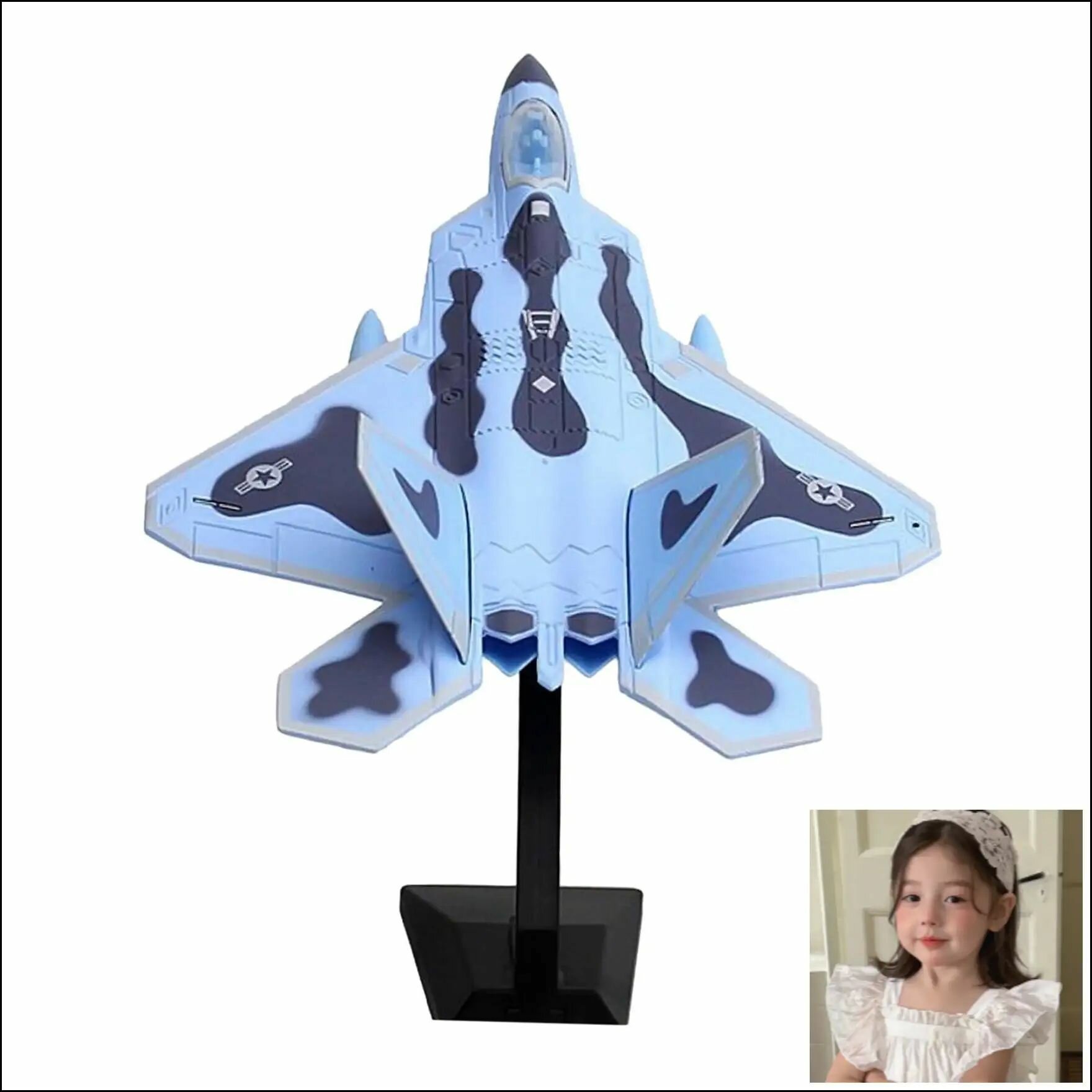 Модель самолета F-22 Raptor в масштабе 1:100 с подставкой, световые и звуковые эффекты, коллекционная игрушка для любите