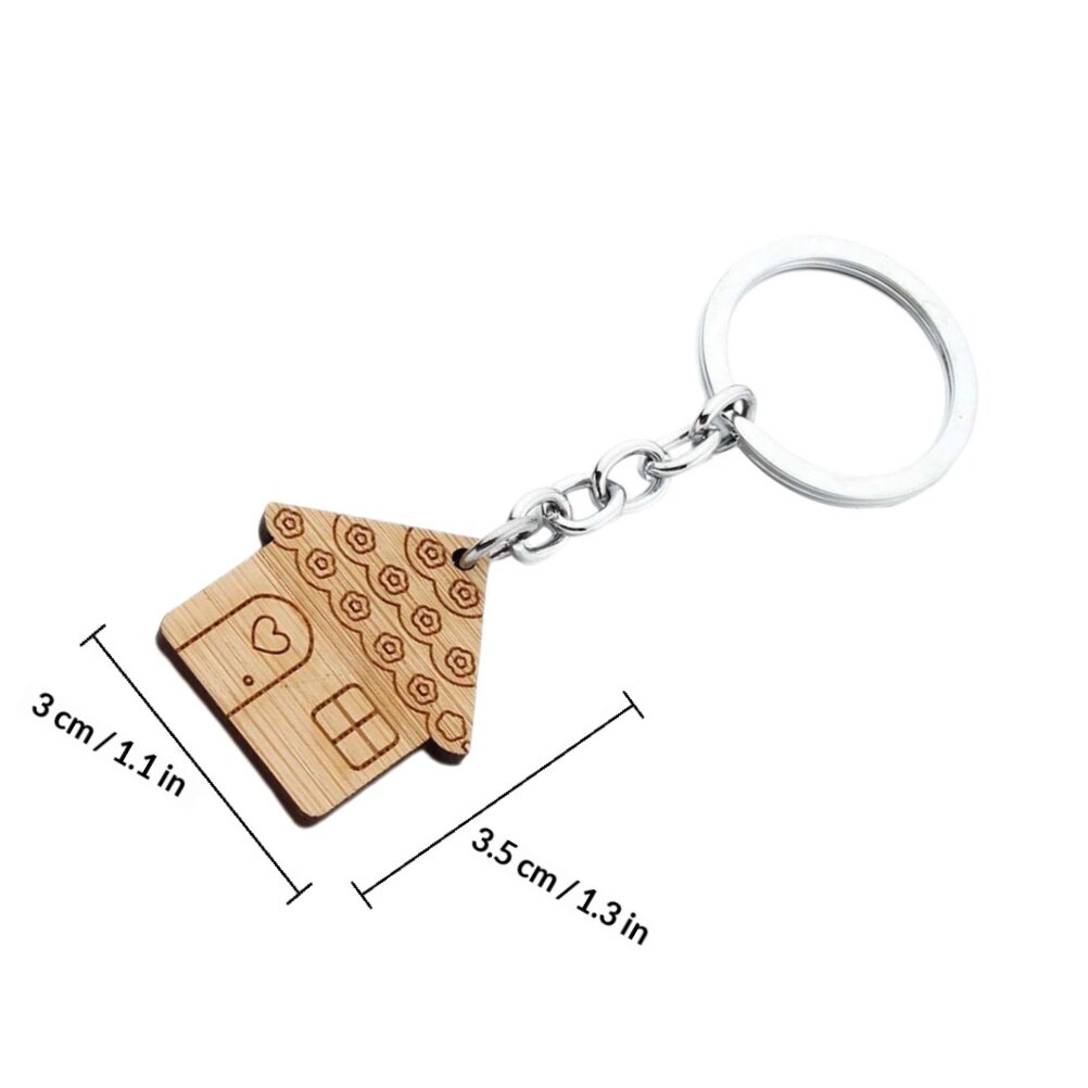 2 Штуки Ключница В Forme Дома Из Дерева Симпатичные Подвески Для Пар 3 50X3 00X0 30Cm