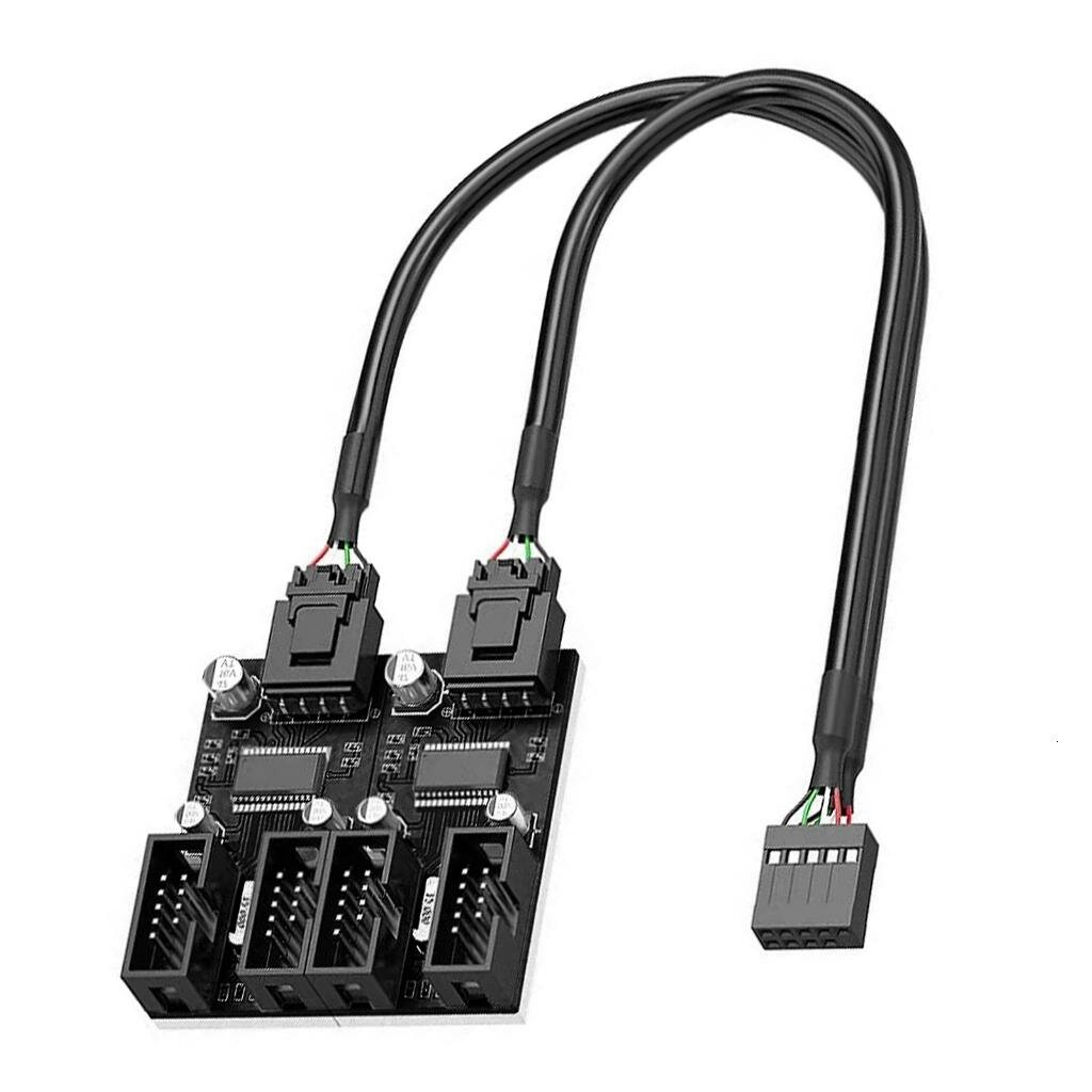 9-контактный USB-разветвитель 1→2/4 (гнездо), 1 to 4